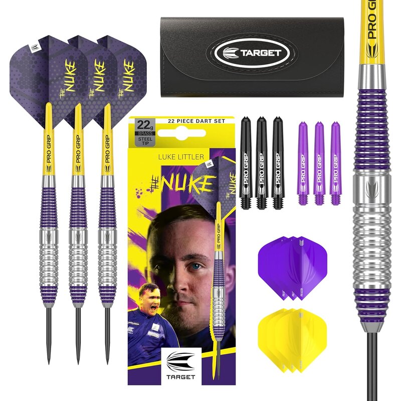 Target Darts Luke Littler, The Nuke, Brass Steel Tip Darts Set 22G, 17,95