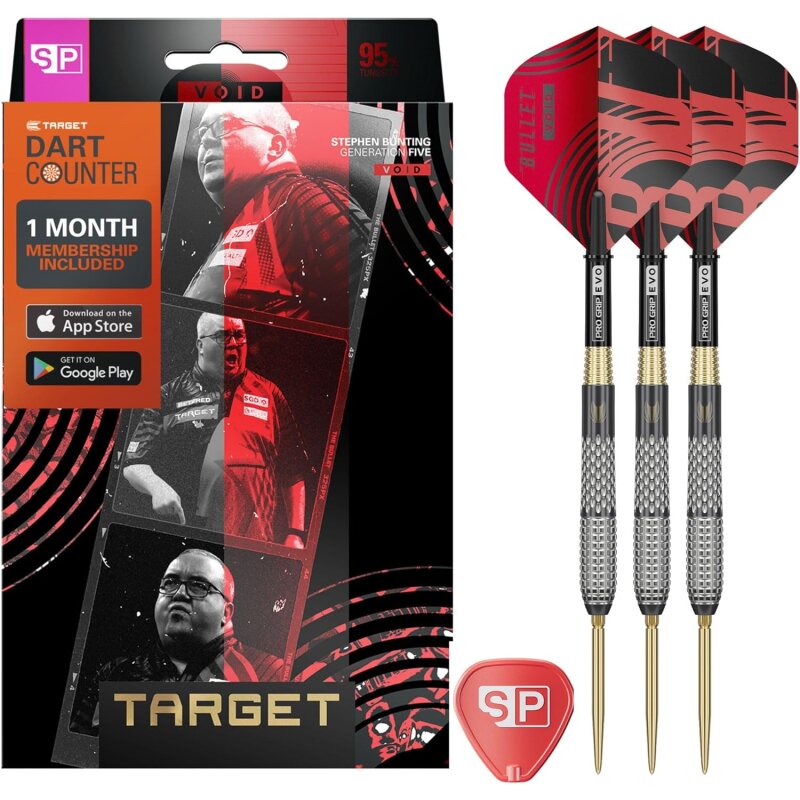 Stephen Bunting G5 Void Stahlspitzen-Swiss-Point-Darts, 22G, 95% Tung ...