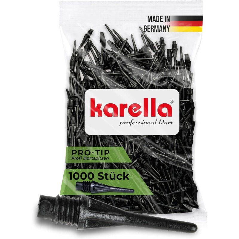 Karella Profi Dartspitzen Pro-Tip, 1000 Stück, 2BA Gewinde, extrem fo ...